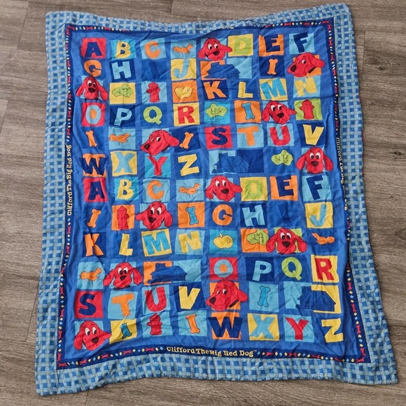 Bedding | Vintage Clifford The Big Red Dog Baby Abc Quilt Doublesided ...